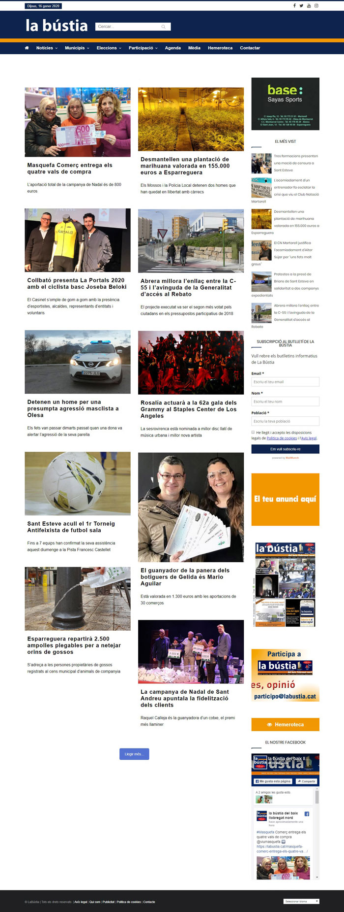 LA BÚSTIA: Desarrollo web corporativa periódico digital - Vayabits